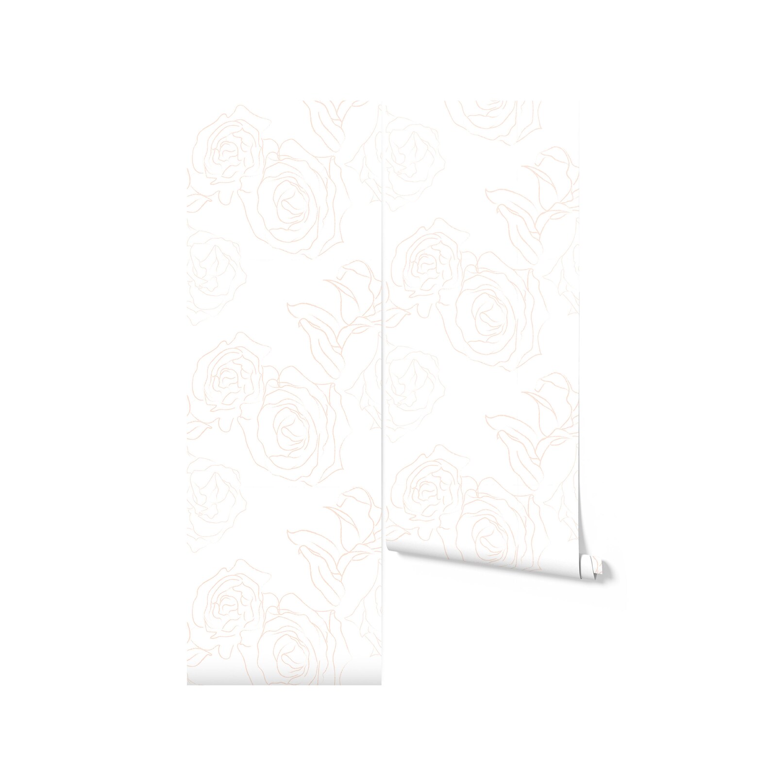Fine Line Art Wallpaper. Pale Color Floral. Peel and Stick Wallpaper ...