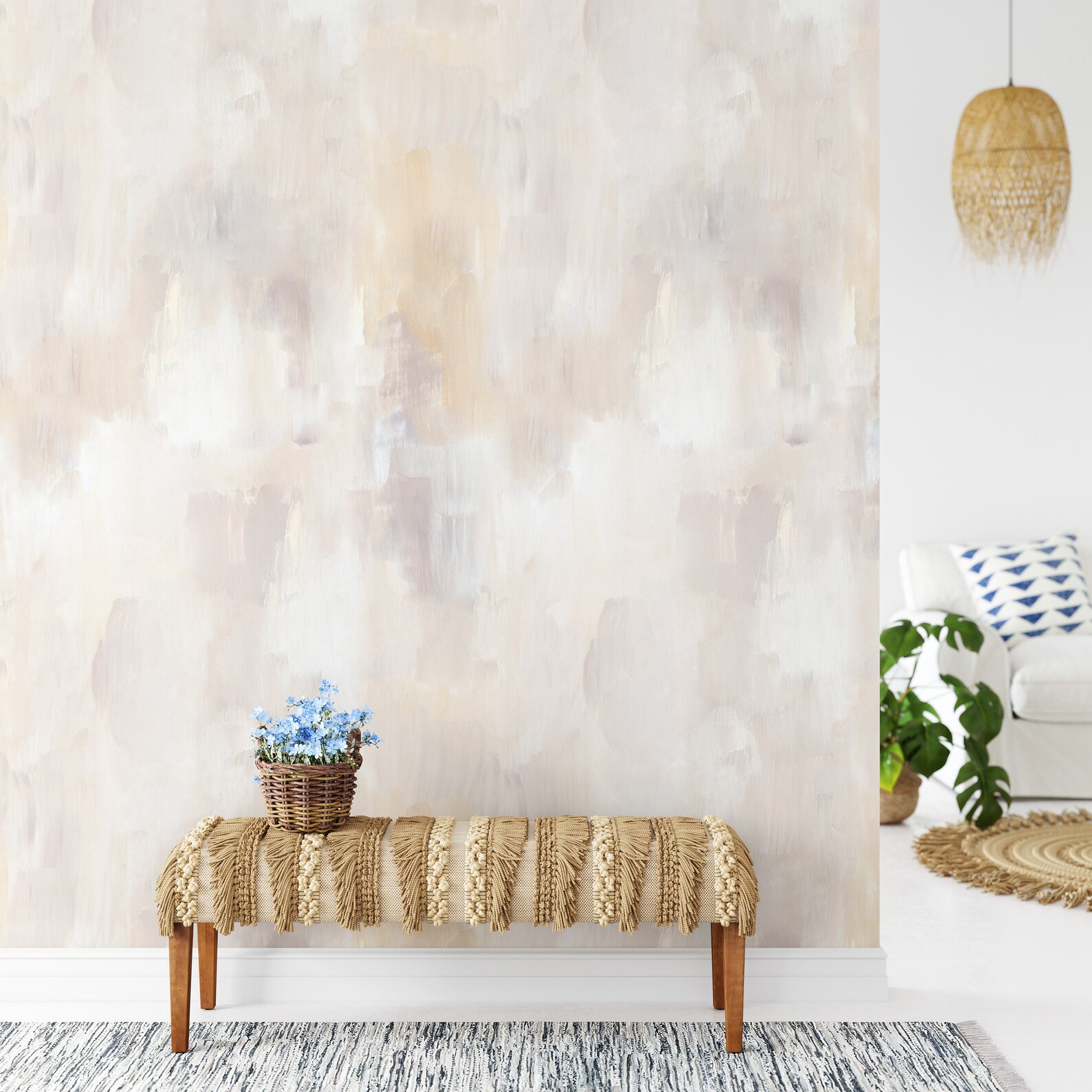 Hand Painted Venetian Wallpaper. Neutral Colors. Peel and Stick and ...