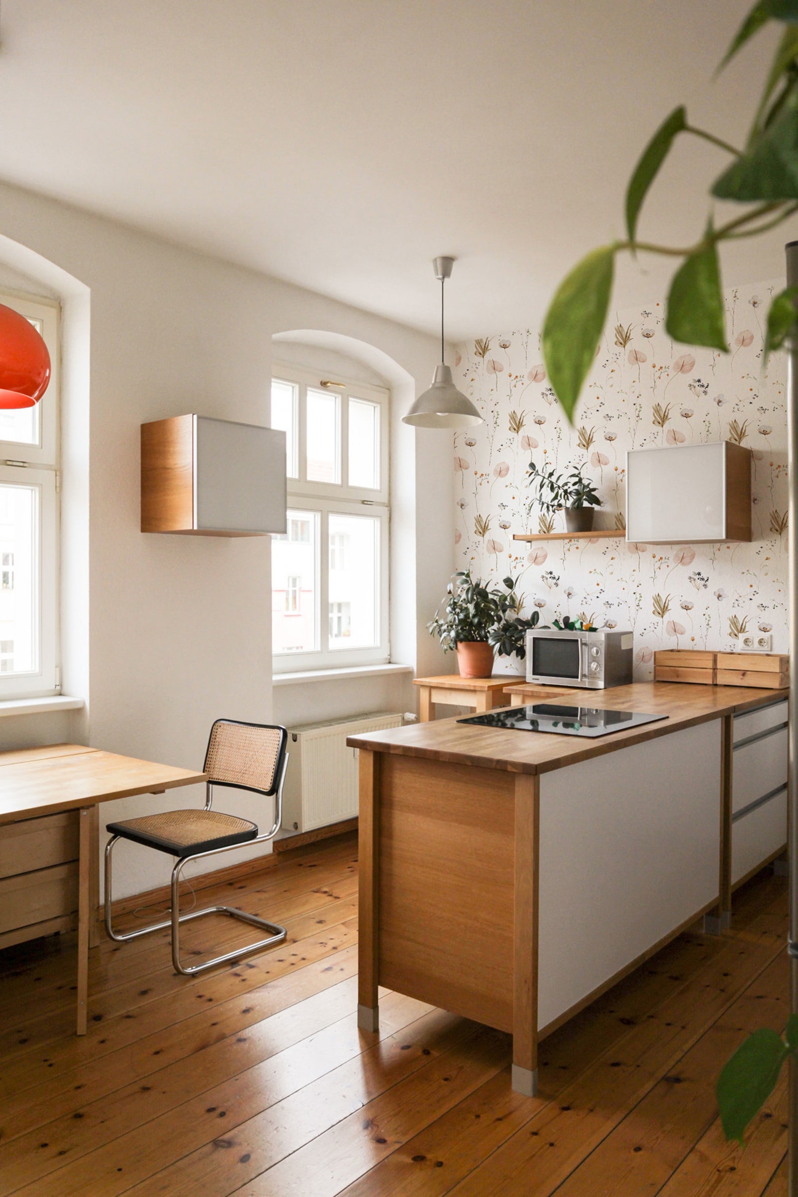 Modern Neutral Floral Wallpaper. Neutral Colors. Peel and - Etsy