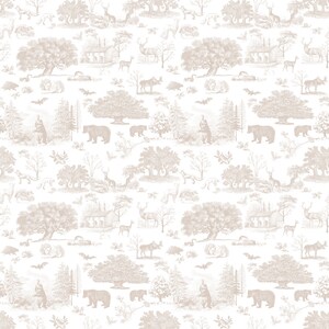 Vintage Toile Wallpaper. Linen. Peel + Stick Wallpaper and Traditional ...