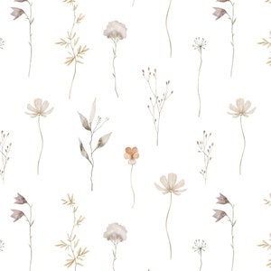 Muted Floral Wallpaper. Peel and Stick and Traditional Wallpaper ...