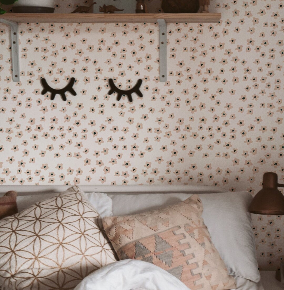 Simple Meadow Wallpaper. Bedroom Wallpaper. Neutral Wallpaper. Peel ...