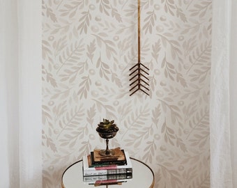 Modern Neutral Floral Wallpaper. Neutral Colors. Peel and Stick and ...