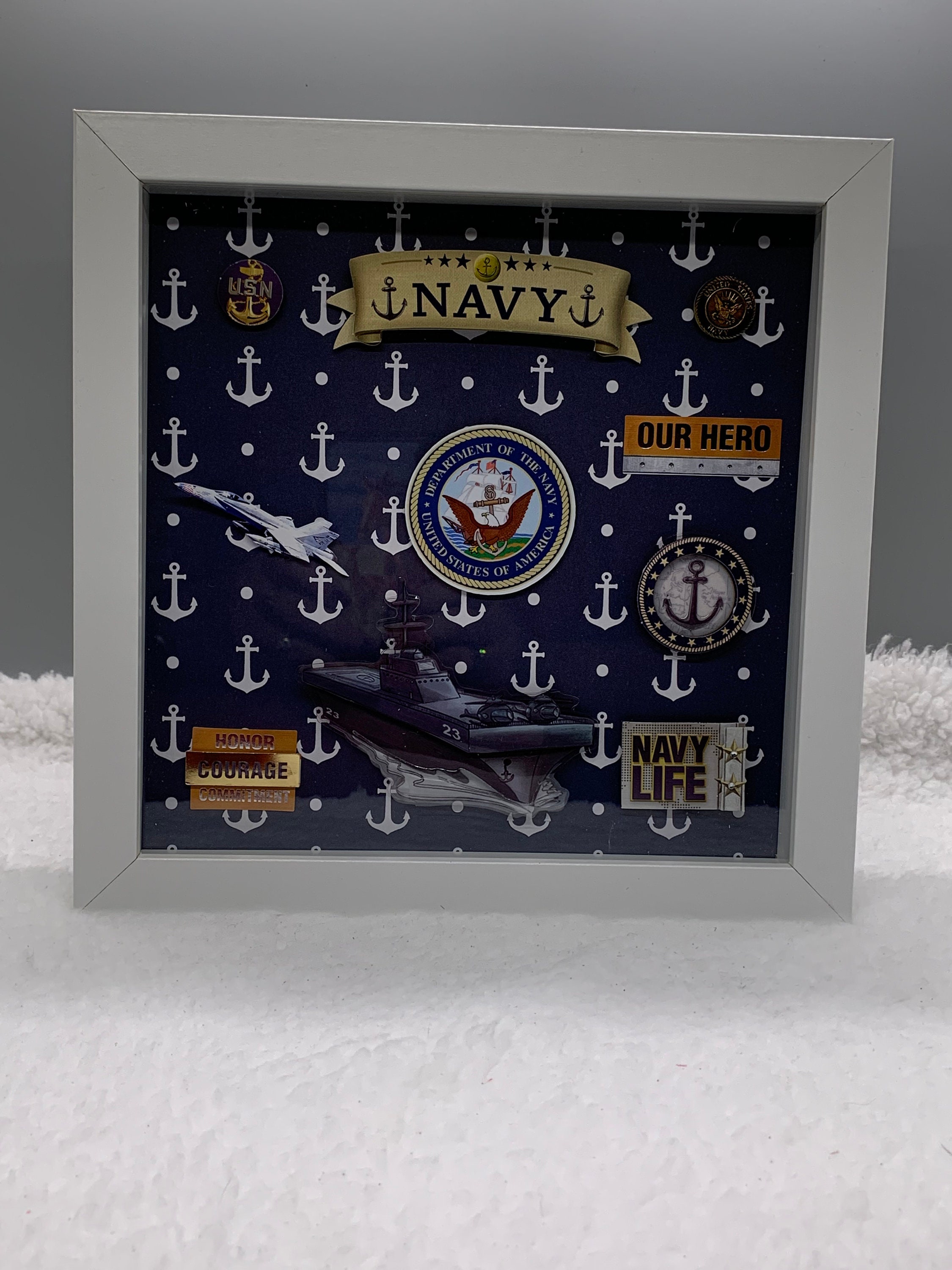 Military - Navy Shadow Box - Etsy