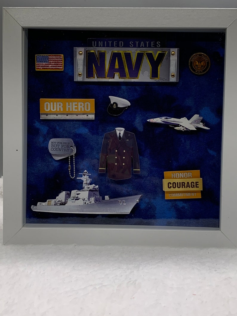 Shadow Box Military Navy - Etsy