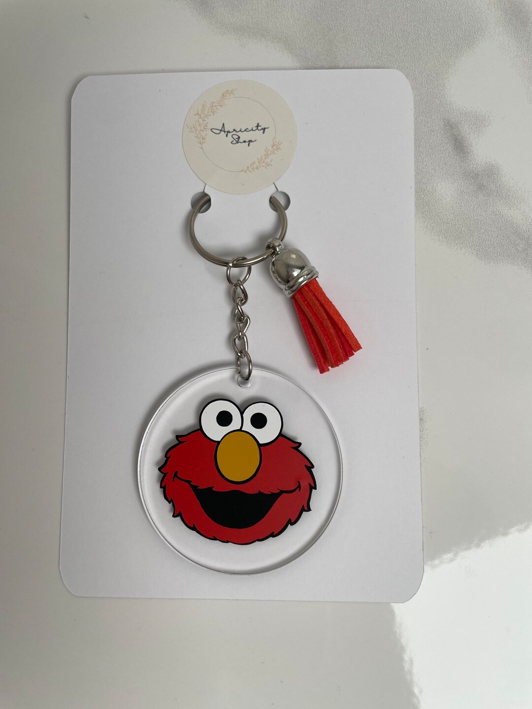 Elmo Keyring/sesame Street, Red Keyring, Personalised Name, Birthday ...