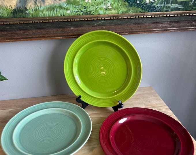 Metlox Colorstax Vintage Color Dinner Plates (3) Bright Green, Green ...