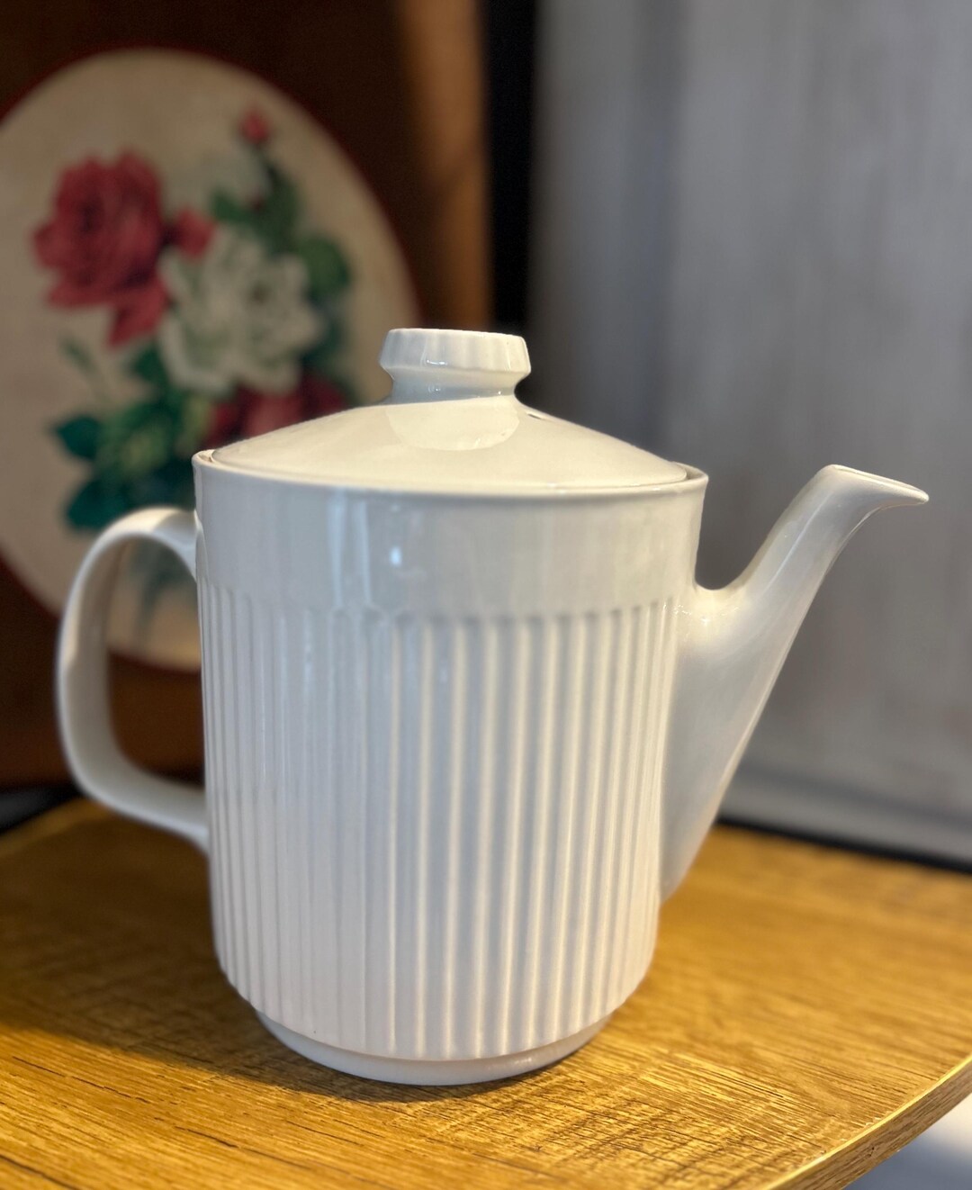 White Glossy Johnson Bros Athena Vintage Teapot With Lid Made in ...