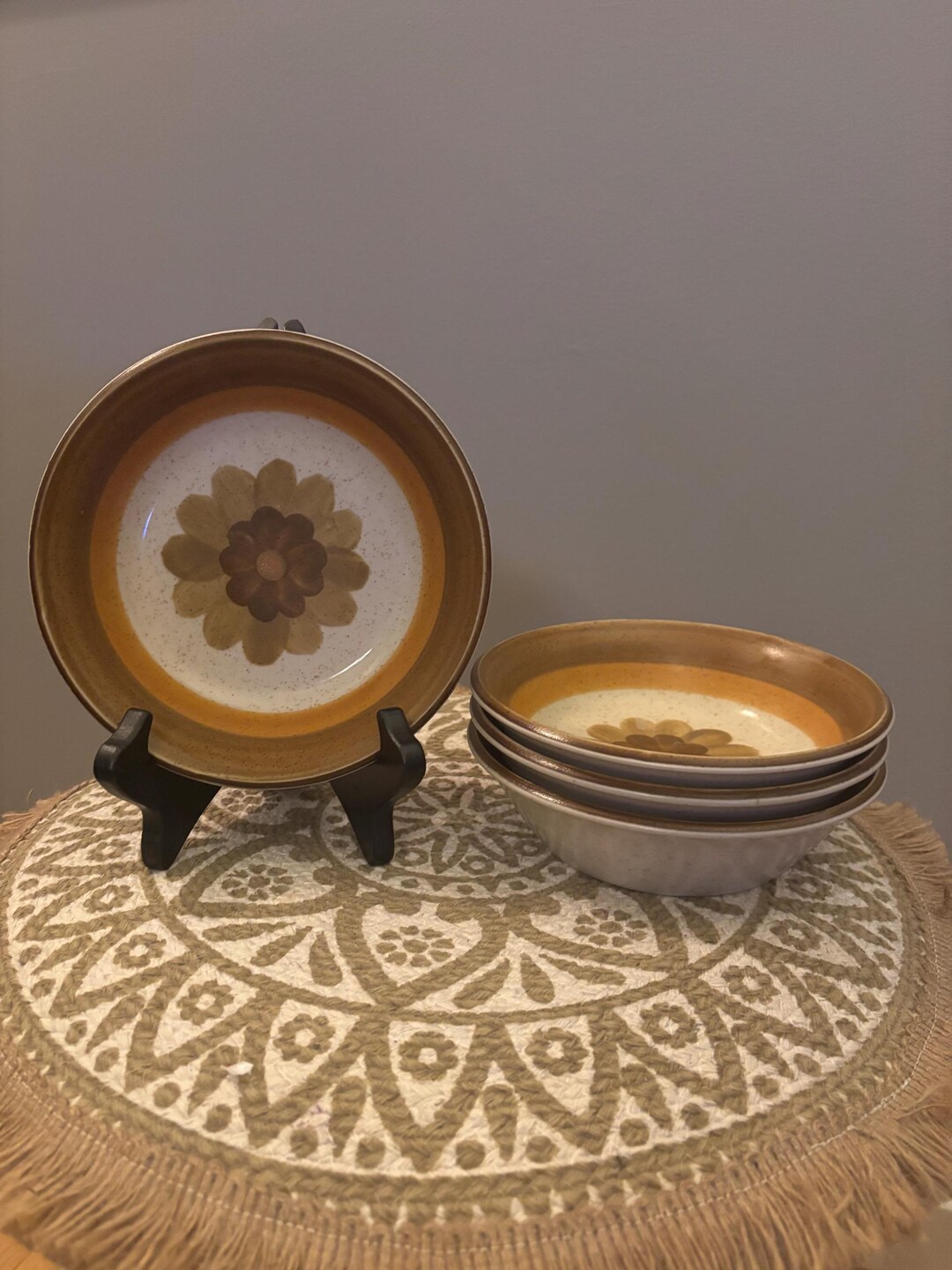 Vintage Premiere Durastone Spice Bowls Flower P9205 Japan 6 1/2“ Retro ...