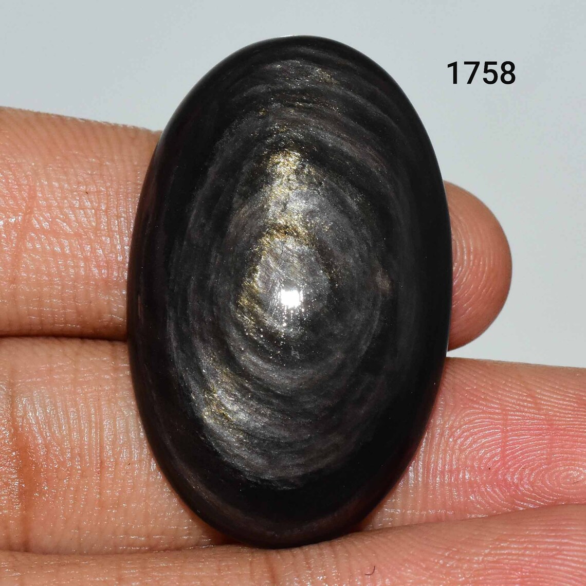 Exclusive Golden Sheen Obsidian Cabochon, Natural Golden Sheen Obsidian ...