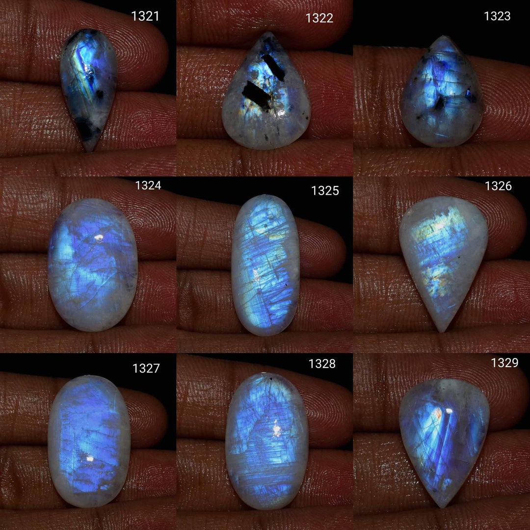 AAA Full Flashy Rainbow Moonstone Cabochon, 100%natural Moonstone ...