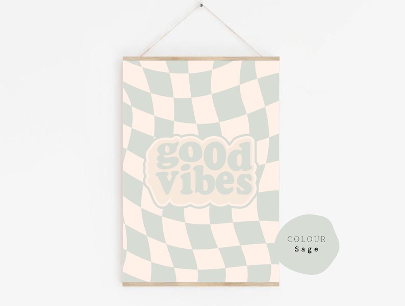 Good Vibes Print: Retro Wall Art (digital Download) - Etsy