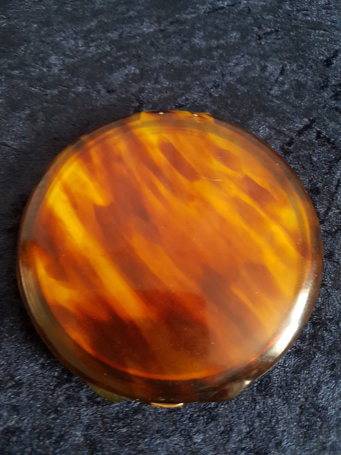 Large Vintage Faux Tortoiseshell Compact | Etsy