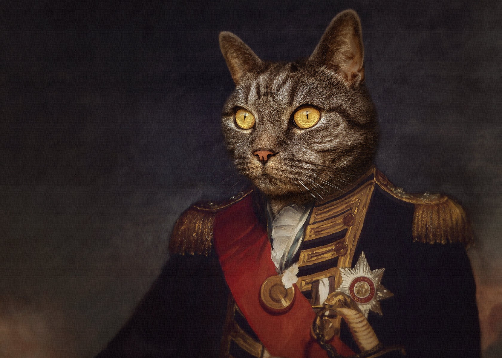 The Admiral Custom Pet Portrait Printed on Canvas Print - Etsy UK