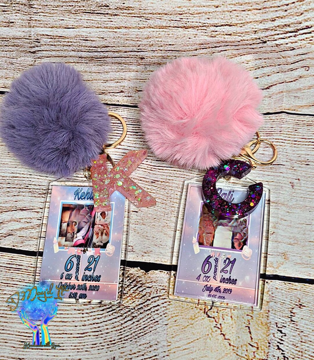 Picture Keychains| Baby Birth Announcement| Custom New Mom Gift| Baby ...