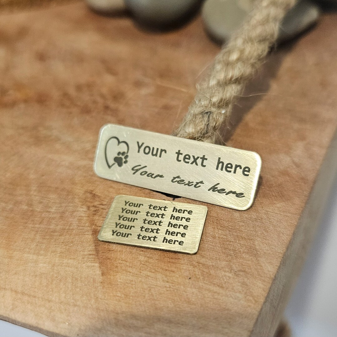 Personalized Engraved Brass Plate - 1" X 3" - Gold Metal Engraves Black ...