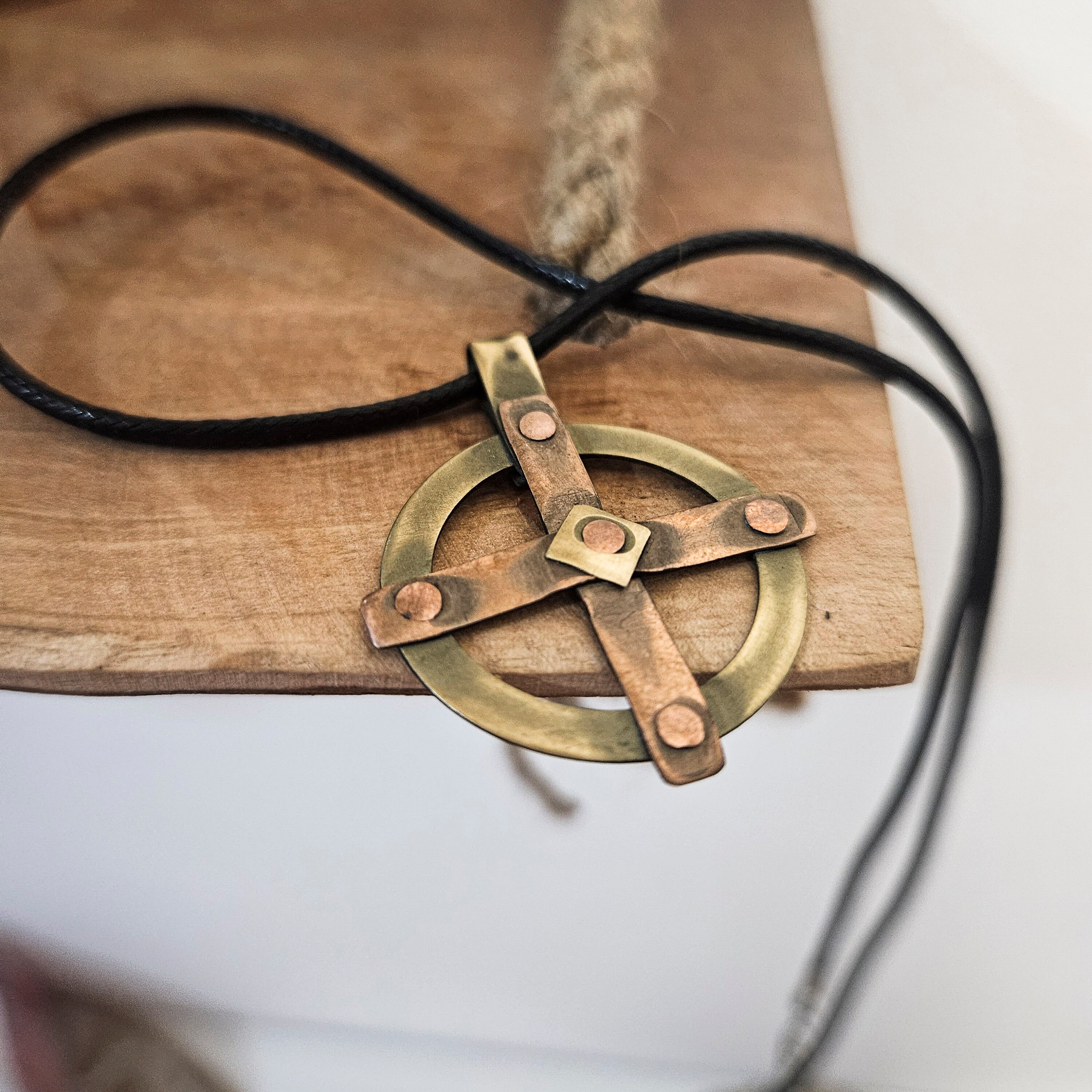 Brass and Copper Solar Cross/sun Cross Pendant. Vikings' Sun Cross ...