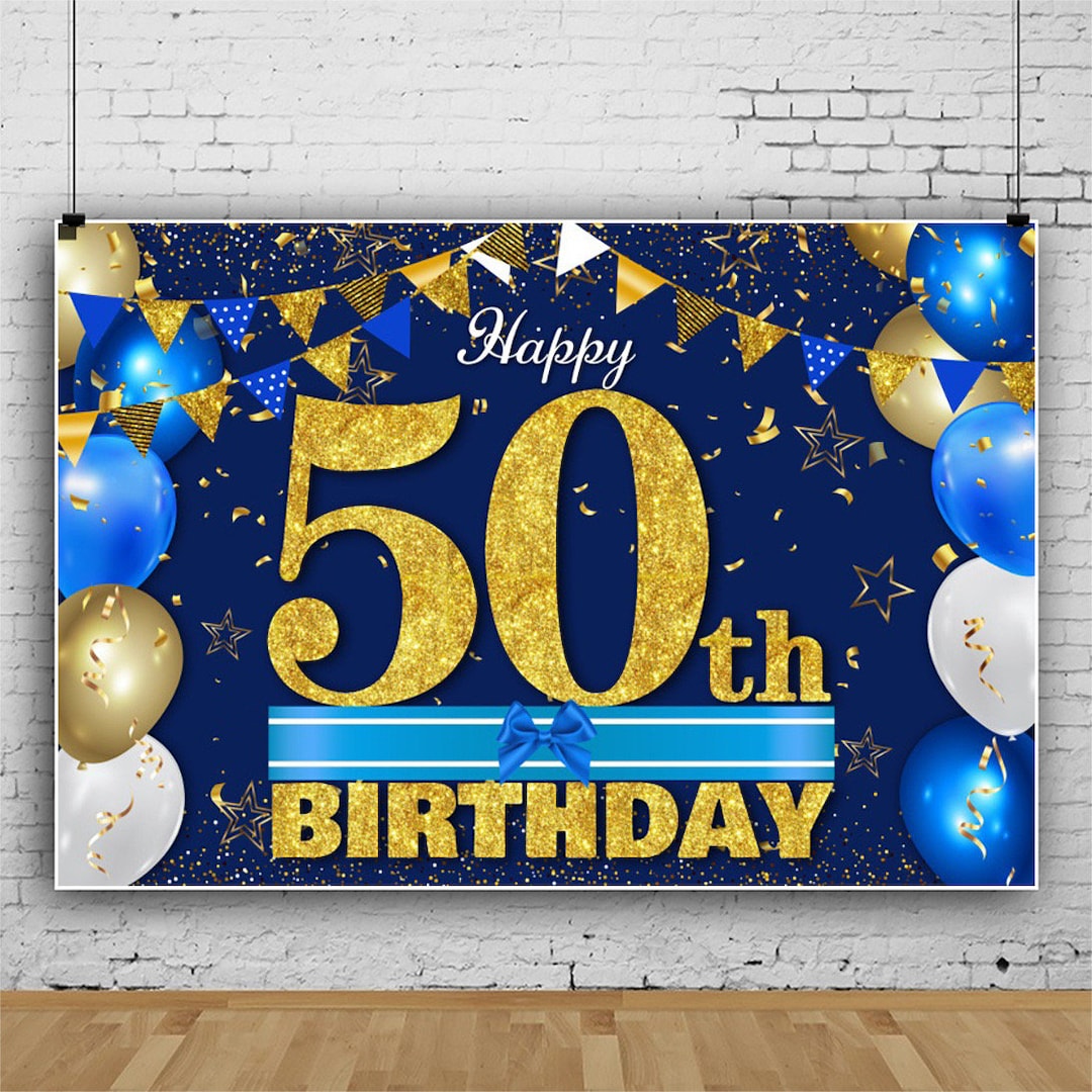 Happy 50th Birthday Backdrop for Men Women50 Years Old - Etsy
