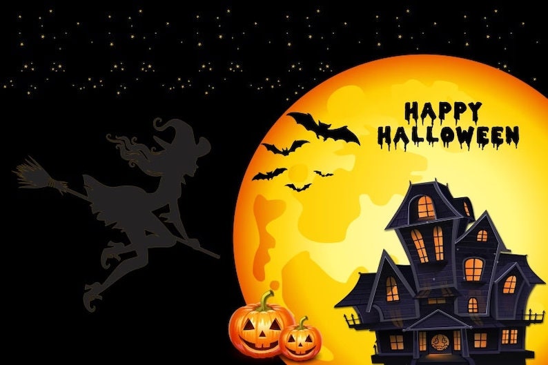 Scary Night Halloween Backdrops Photography Halloween - Etsy