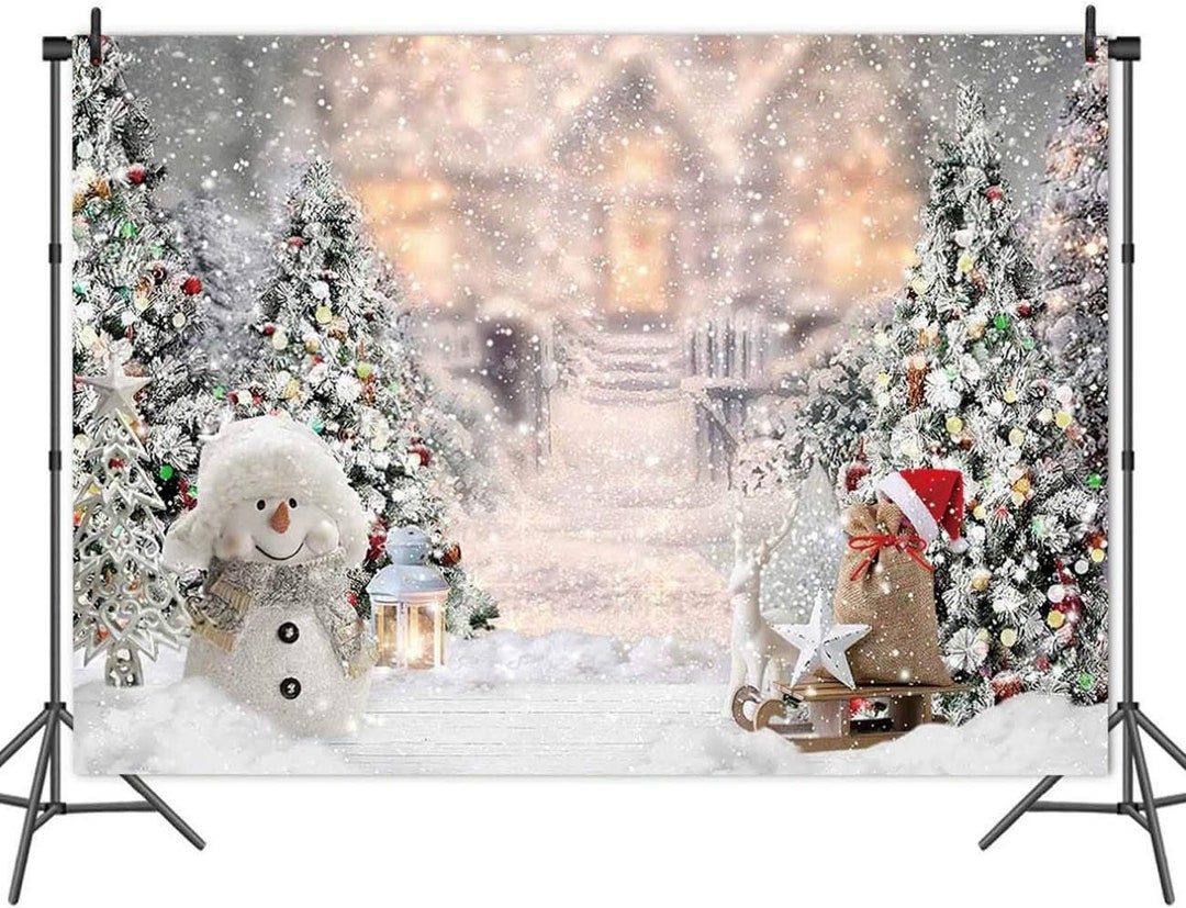 Xmas Holiday Backdrop Snowflake Forest Winter Snow Scene Backdrop ...