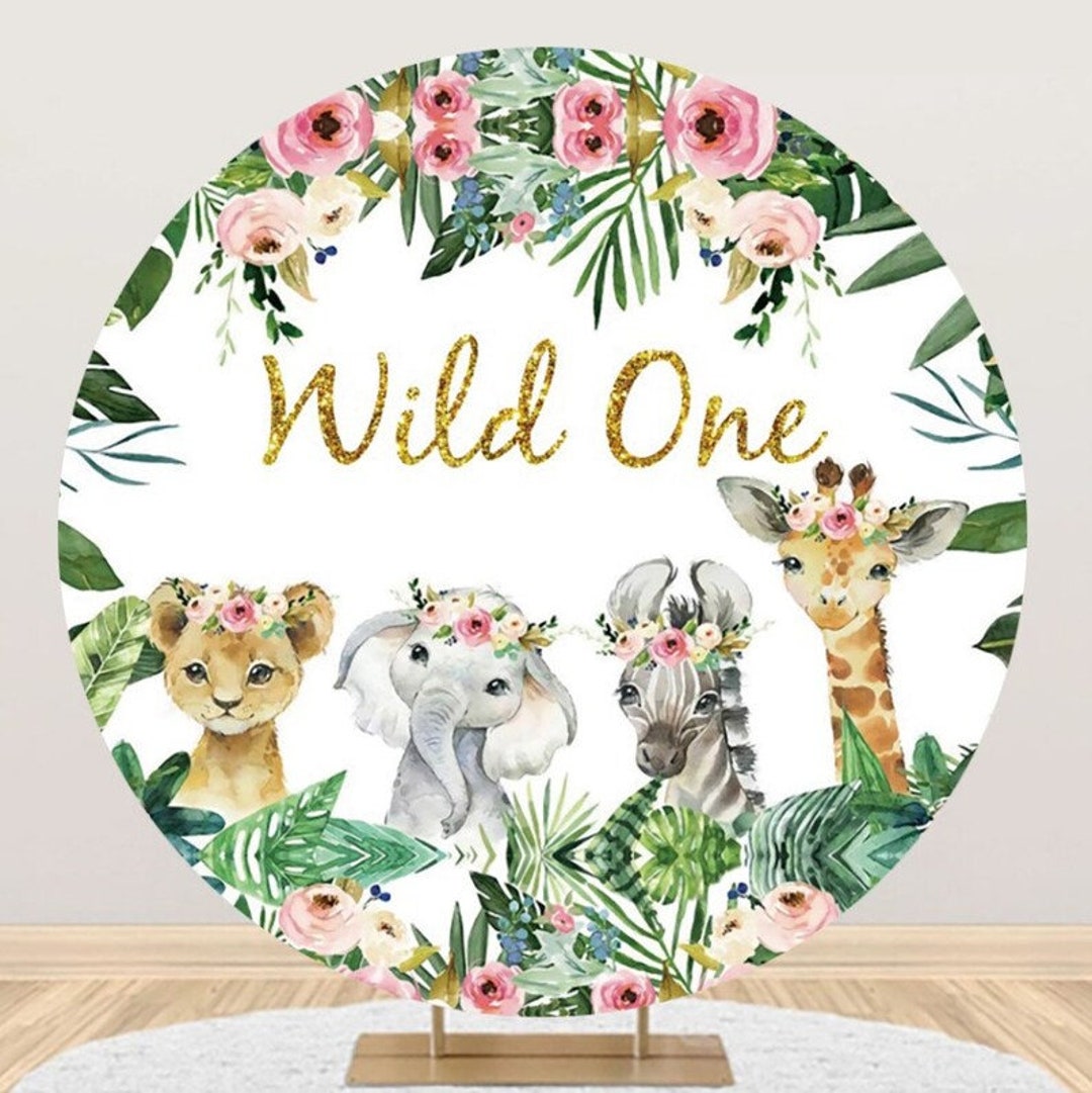 Custom Round Photography Backdrop Jungle Safari Theme Round Backdrop ...
