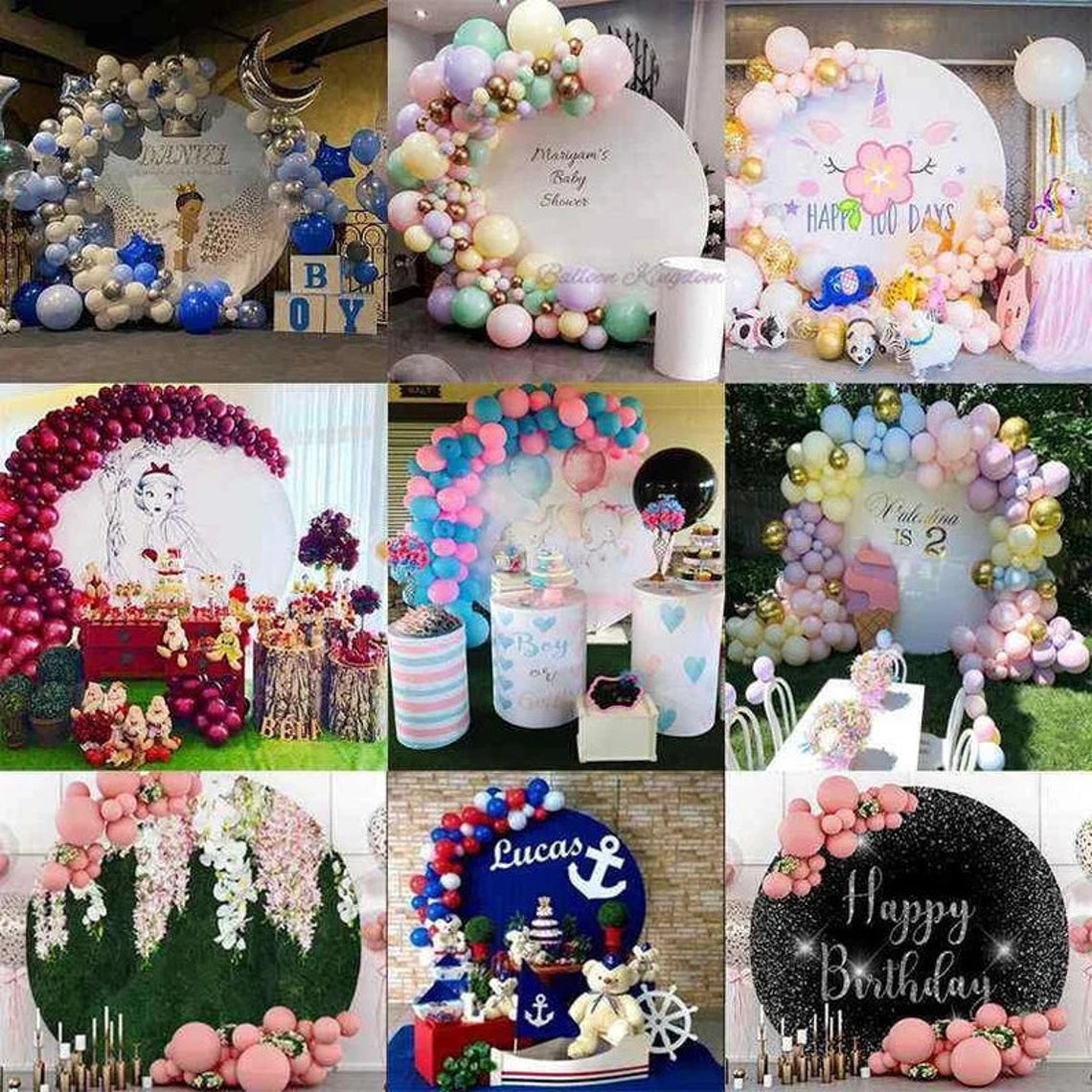 Round Baby Shower Backdrop Twinkle Little Star Moonlight - Etsy