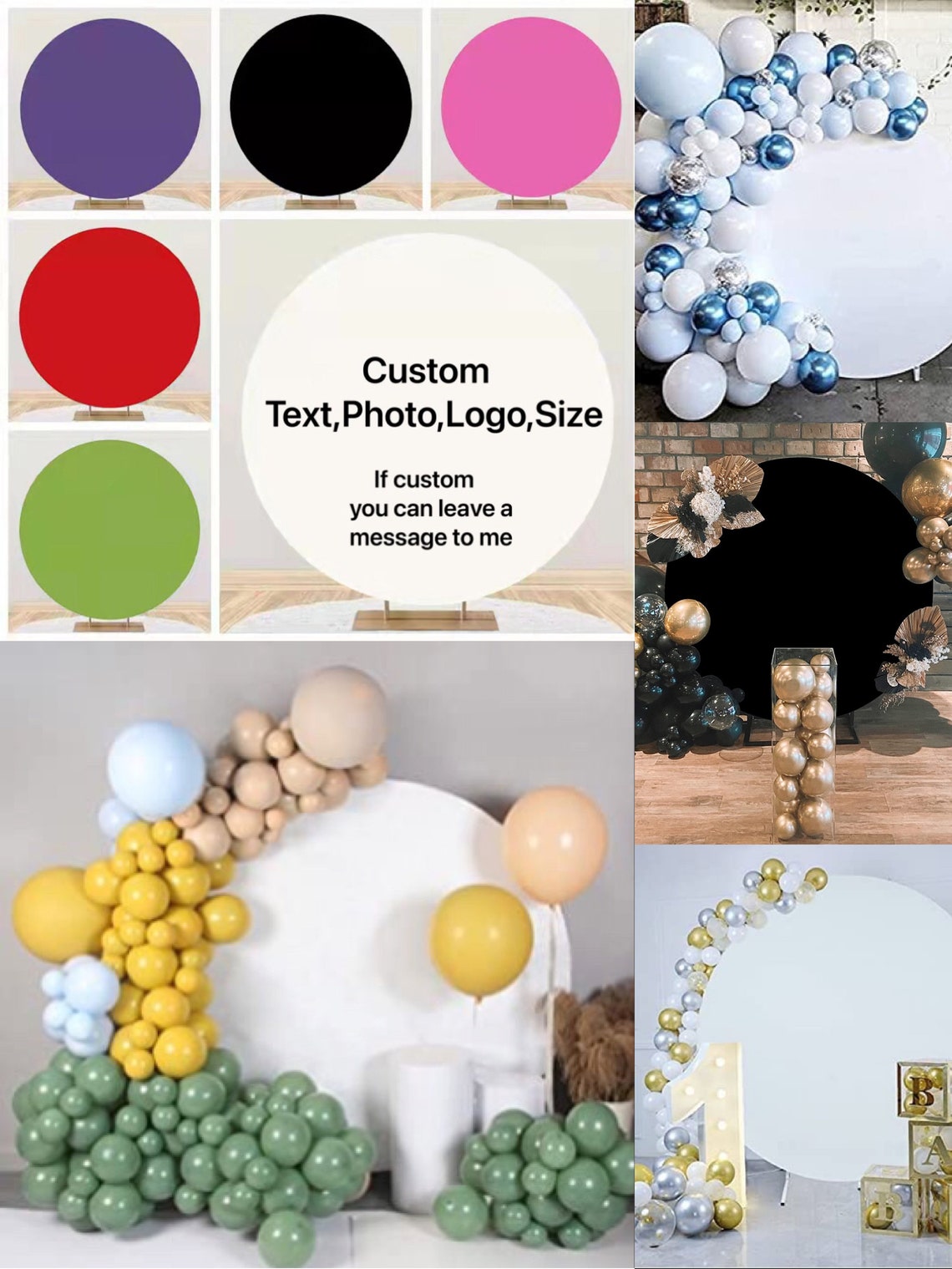 Blue Round Backdrop Polyester Pure Color Round Backdrop Baby - Etsy