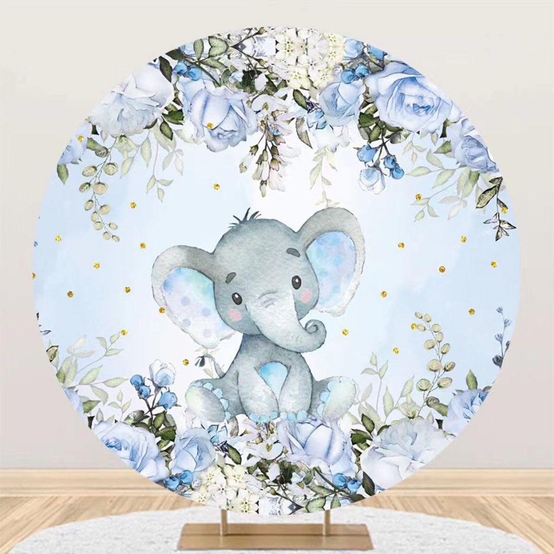 Cute Elephant Round Backdrop Jungle Safari Party Round - Etsy