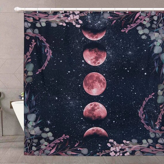 Phases of the Moon Shower Curtain Bathroom Floral Bath | Etsy