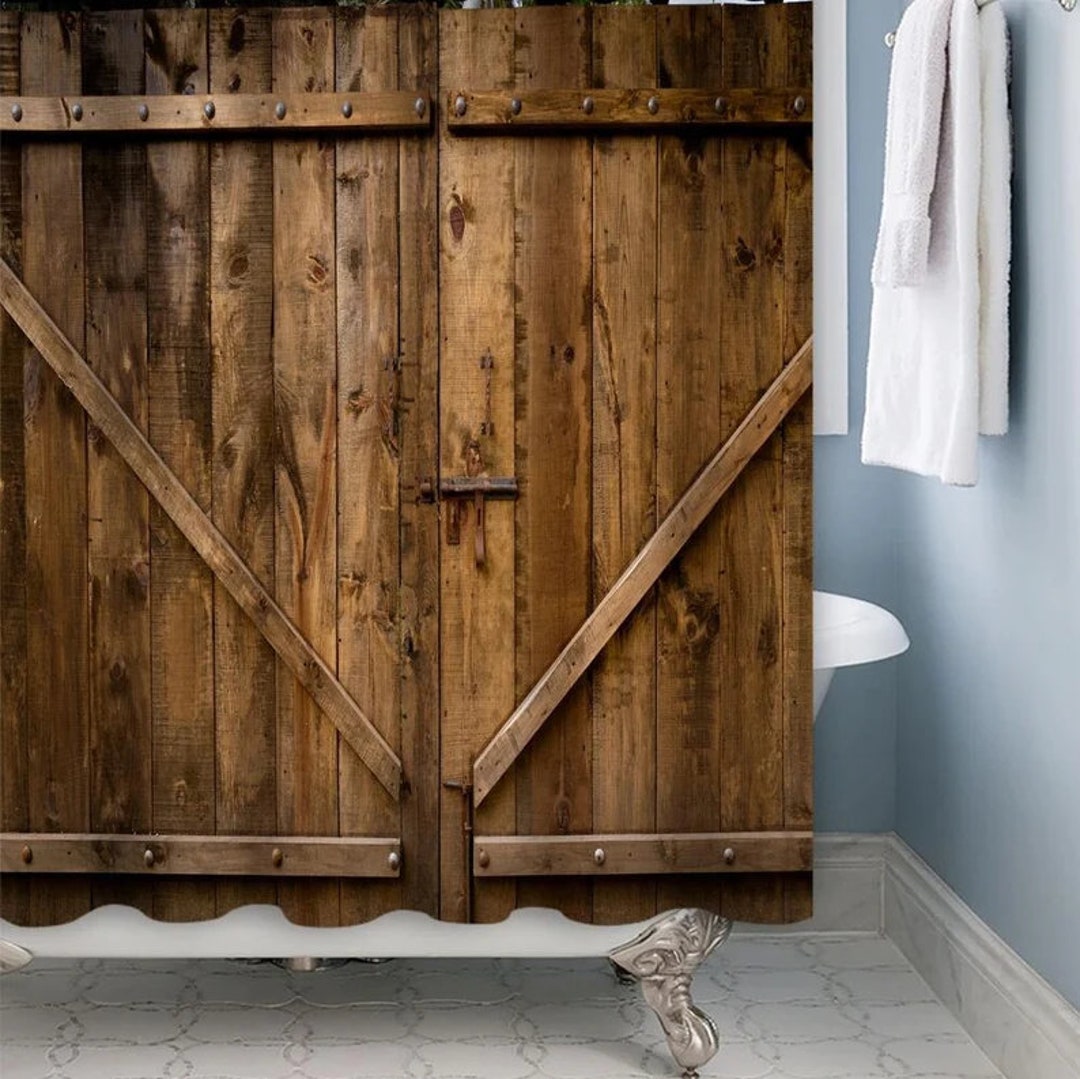 Rustic Wood Shower Curtain,vintage Farmhouse Shower Curtain,waterproof ...