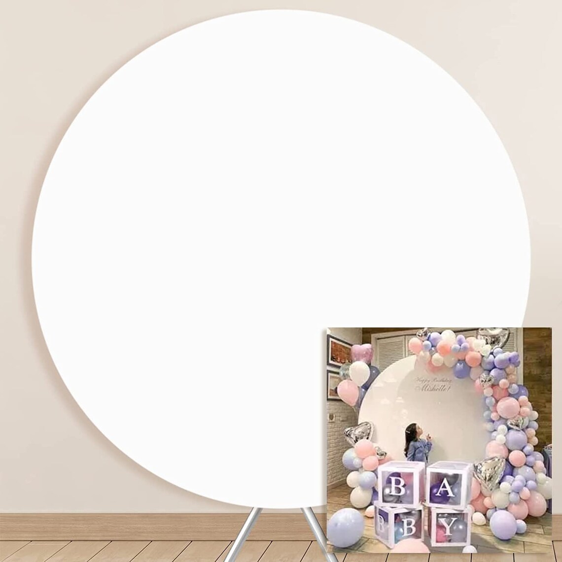 Custom Round Backdrop Solid White Round Backdrop Cover - Etsy