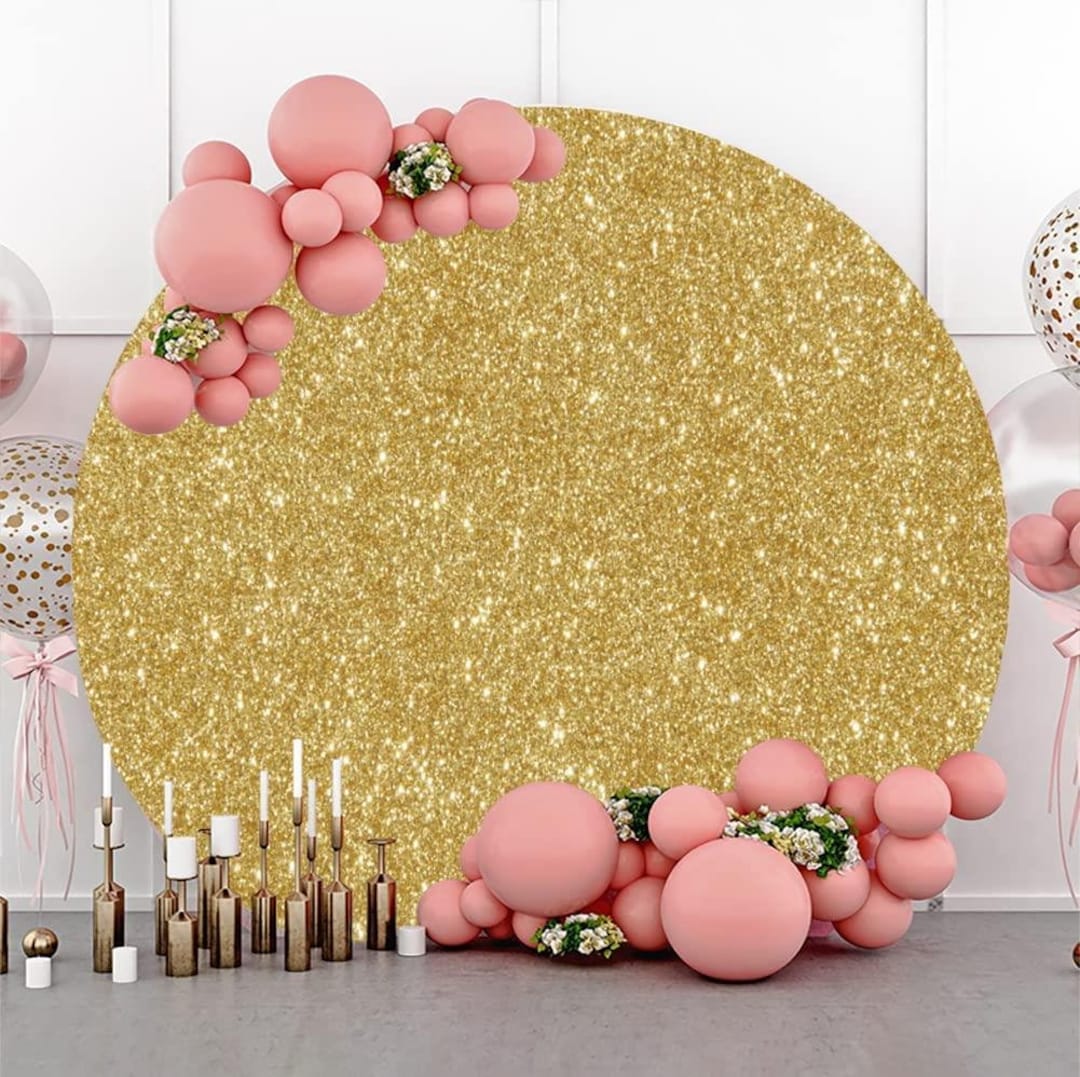 Glitter Gold Sequins Round Backdrop for Wedding Baby Shower Newborn ...