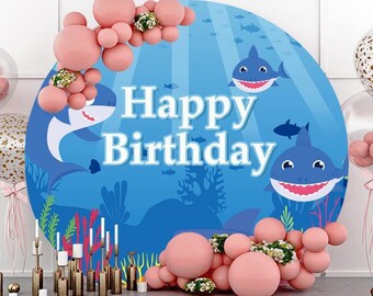 Baby Shark Happy Birthday Backdrop - Etsy