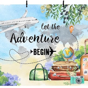 Let the Adventure Begin Backdrop Photography Adventure Travel - Etsy