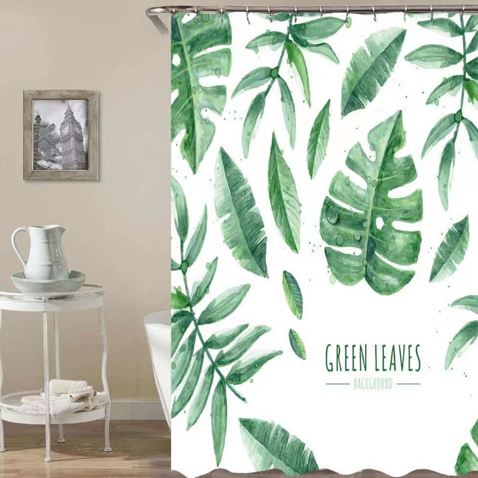 Tropical Shower Curtain Bath Leaves Tropical Shower Curtain - Etsy