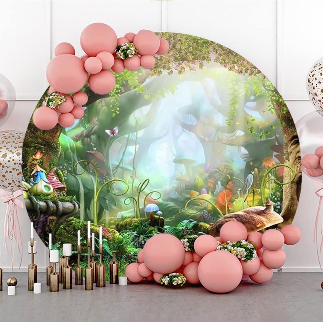 Magic Forest Round Backdrop Spring Forest Photography Tree Vine ...