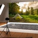 Camping Backdrop Outdoor Travel Mountains Landscape Grassland Camp ...