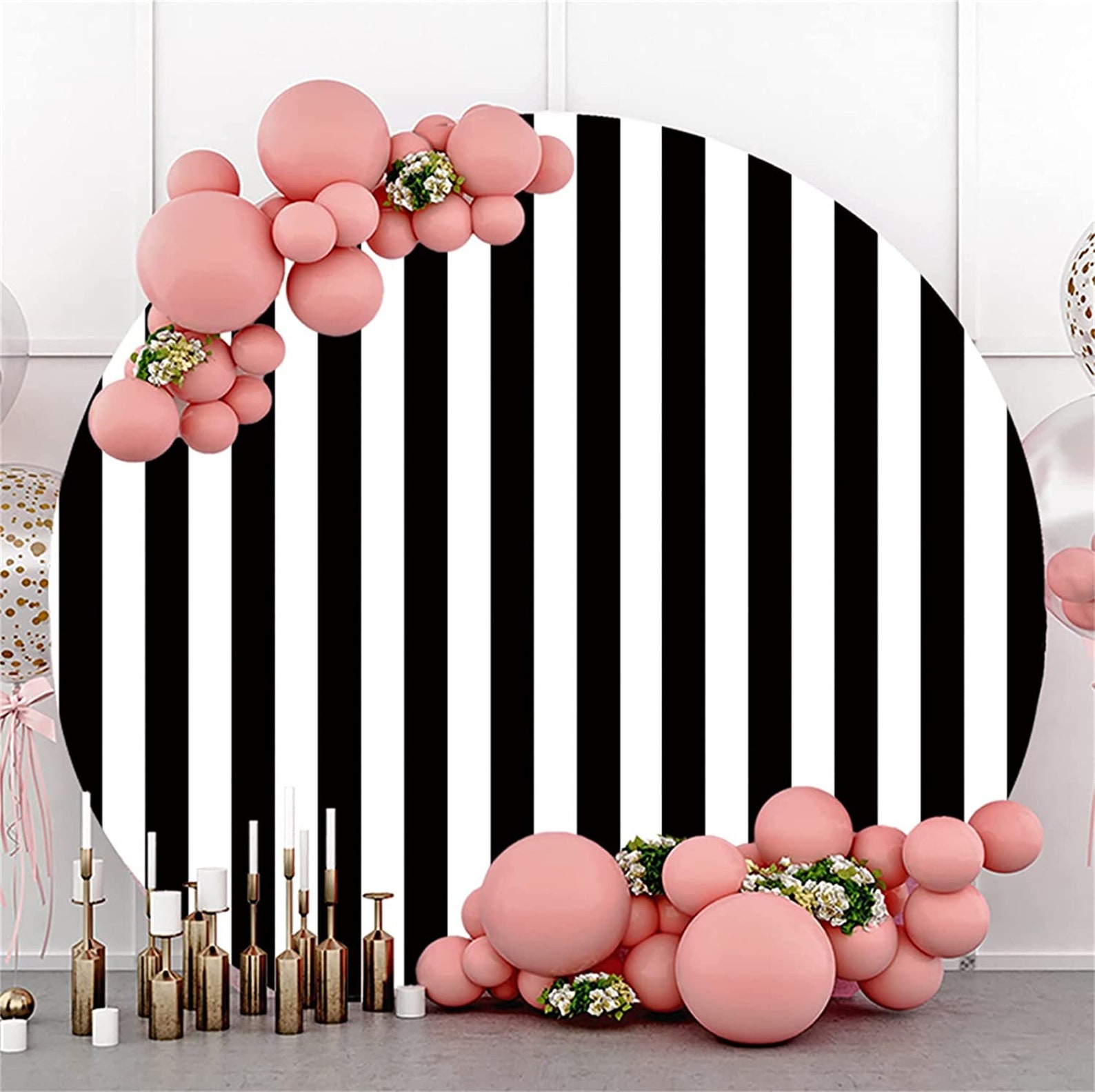 Round Backdrop Coverround Black White Stripe Backdrop - Etsy