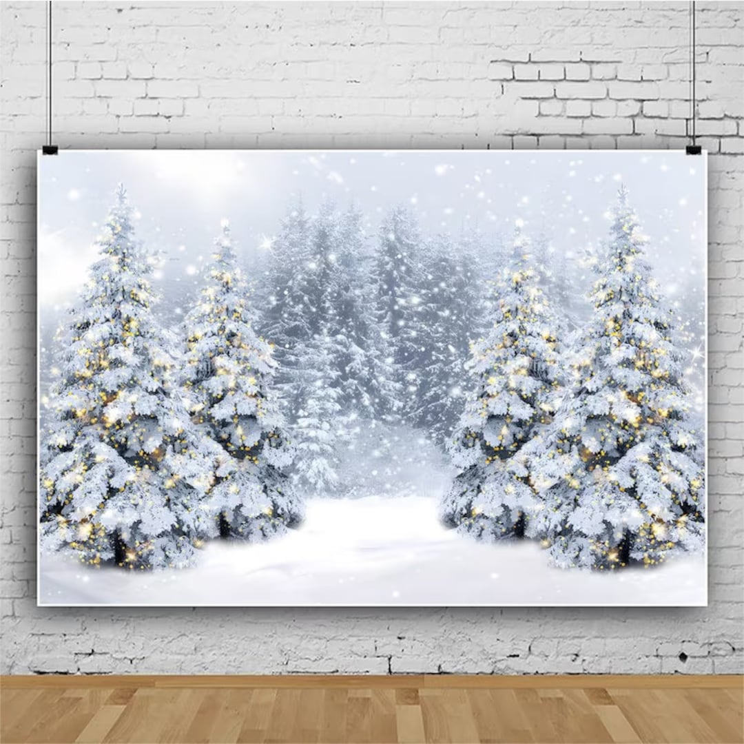 Winter Christmas Tree Wonderland Backdrop Xmas Snowflake Backdrop ...