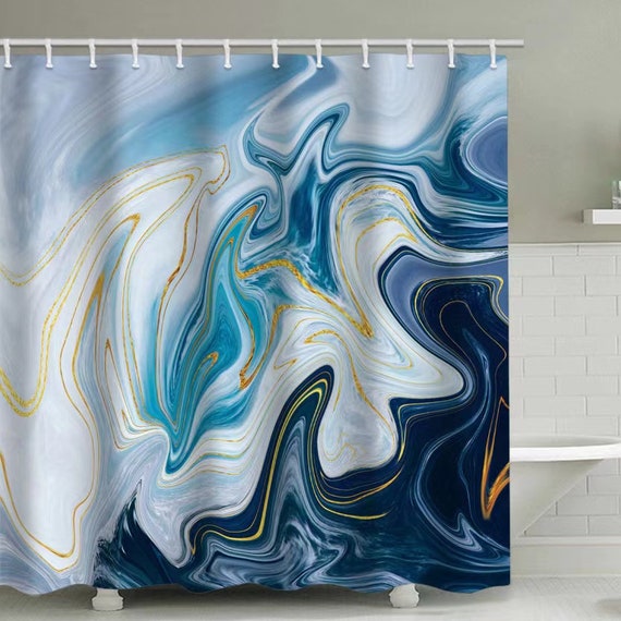 Modern Shower Curtain Marble Pattern Shower Curtains Set With - Etsy
