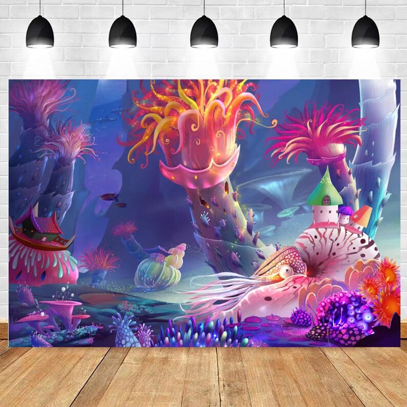 Underwater World Backdrop Colorful Fish Blue Ocean Photography - Etsy