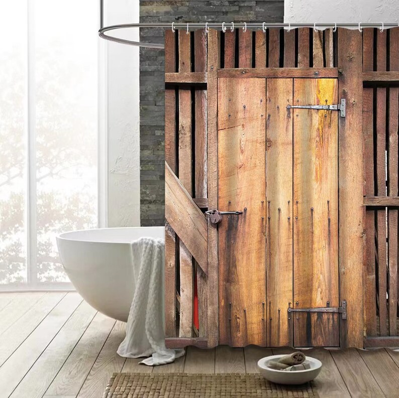 Wood Shower Curtainrustic Farmhouse Style Shower | Etsy