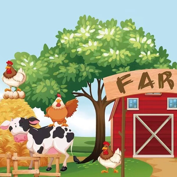Farm Animal Backdrop - Etsy