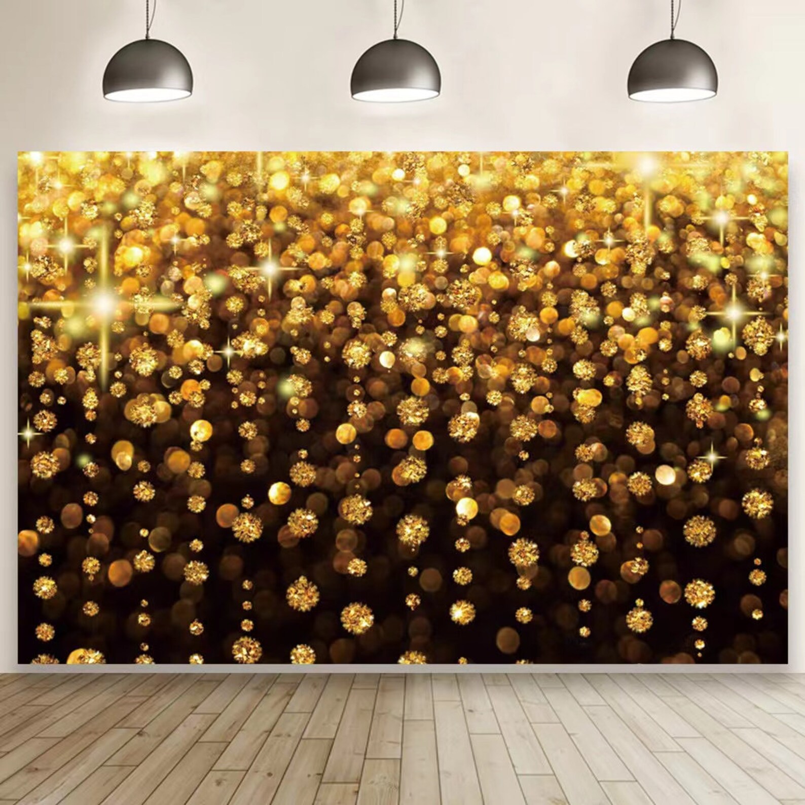 Black and Gold Backdrop Golden Glitter Diamond Backdrop Golden - Etsy
