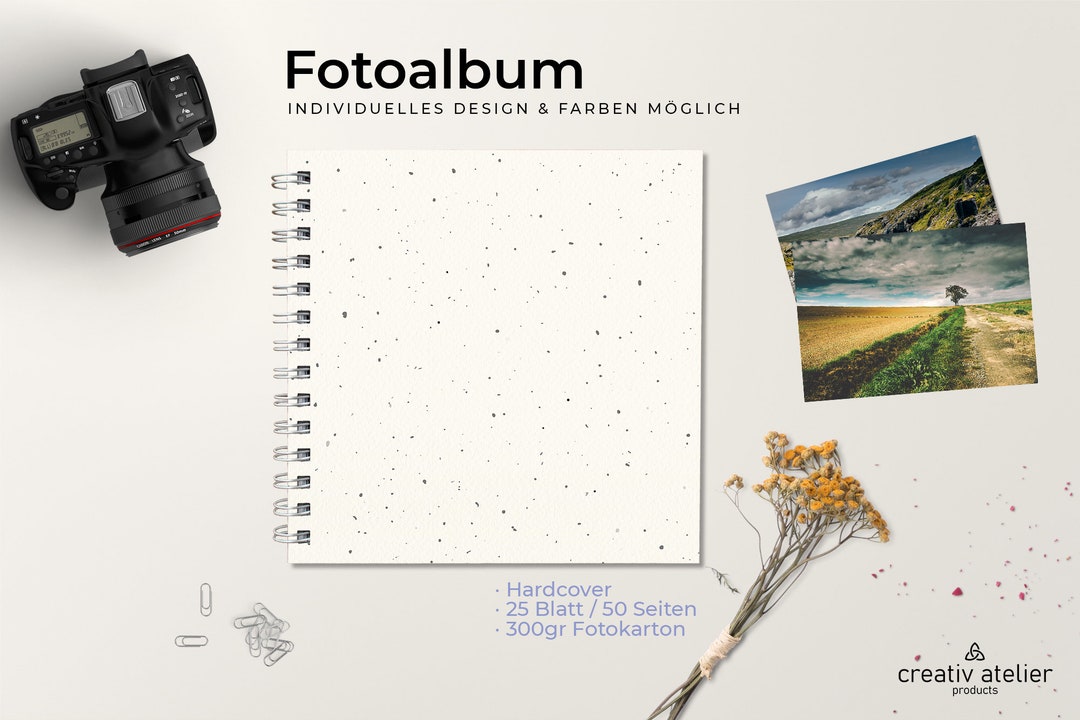 Photo Album - Off-white Paper Design | Spiral Binding | 270g Photo Card ...