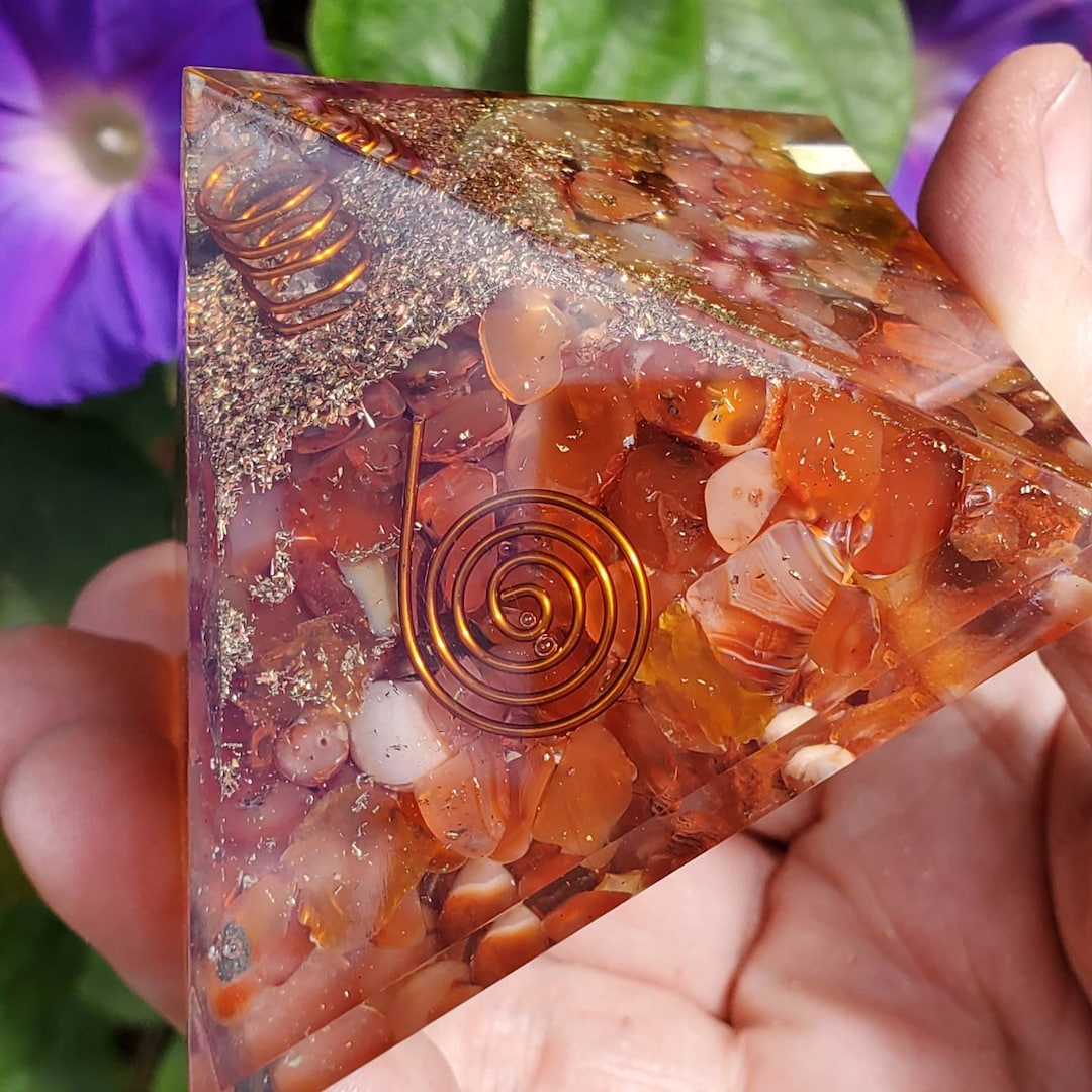 Large Orgonite Pyramids, Orgone Pyramid, Carnelian Orgonite Pyramid - Etsy