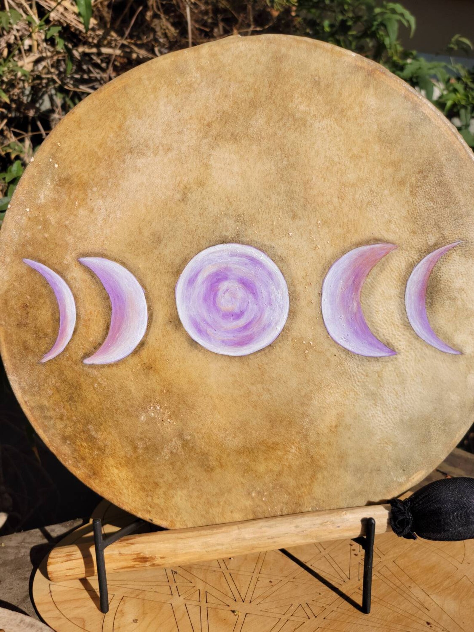 Ceremonial Drum Circle Drums Moon Phase Drums Vegvisir - Etsy