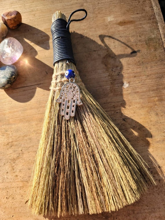 Energy Cleansing Broom With Fatima Hand and Evil Eye - Etsy