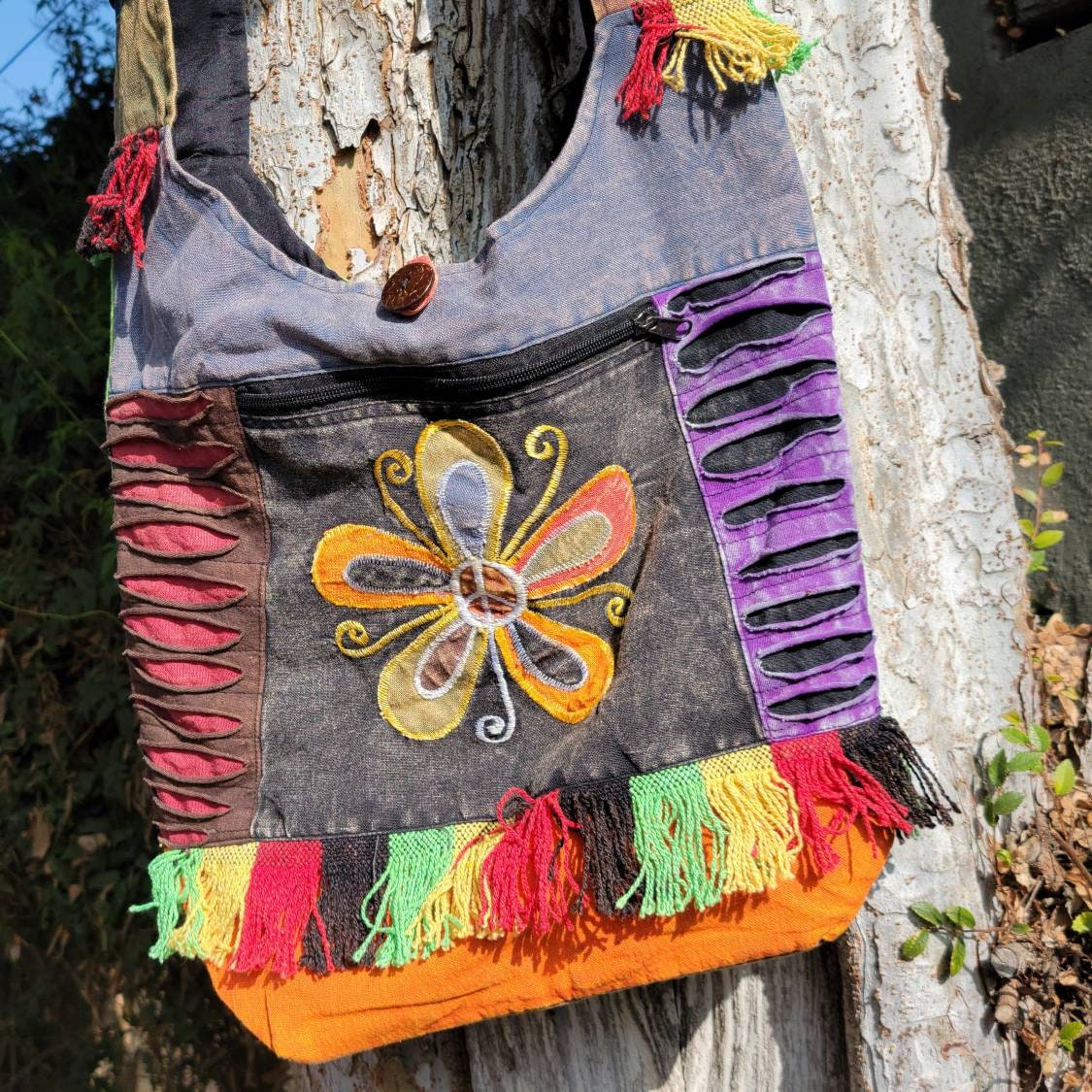 Colorful Boho Shoulder Bags Cotton Bohemian Bags Made in - Etsy