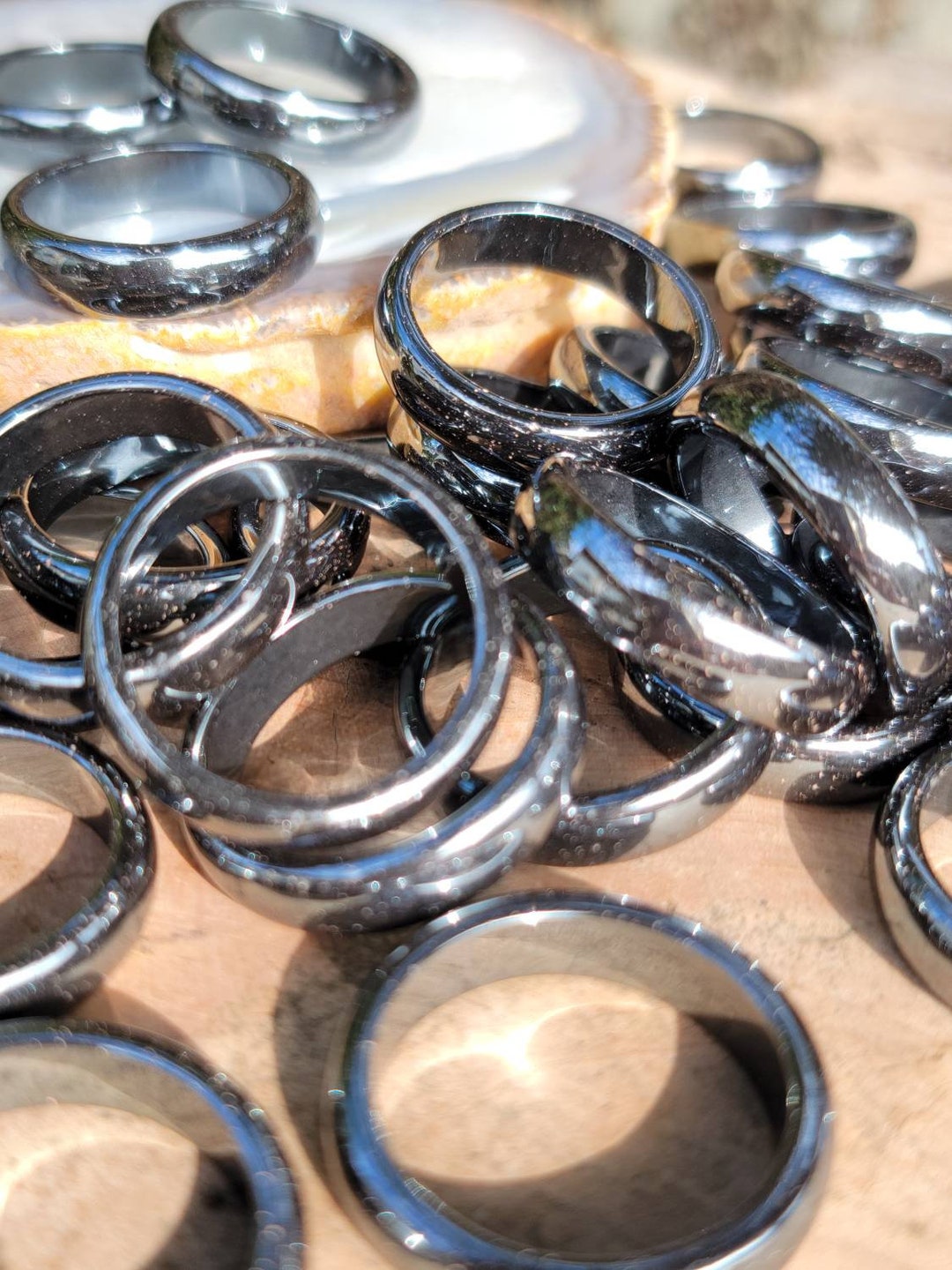 Hematite Band Rings, Hematite Bands, Simple Black Hematite Band ...